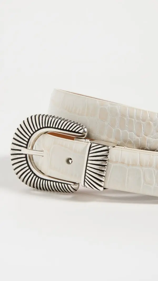 Anderson's Narrow Western Mock Croc Belt - Taupe