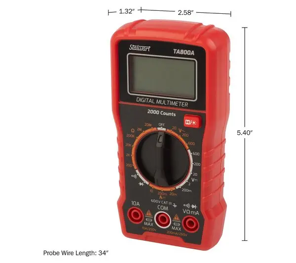 STALWART Multimeter Voltage Tester Digital Volt Meter