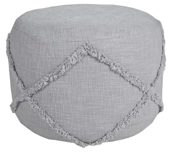 OX BAY TRADING CO. Ox Bay Diamond Solid Hand-woven Cotton Pouf Ott Oman - One-color