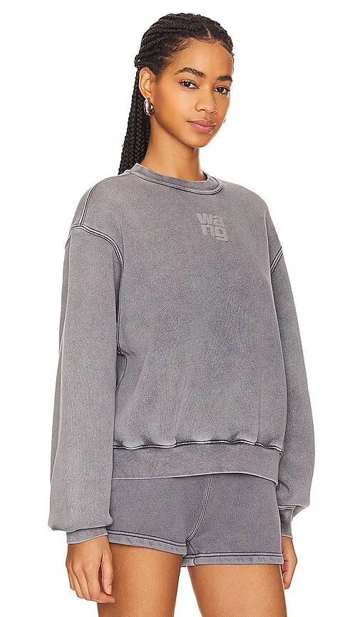 Alexander Wang Essential Crew Sweatshirt In Grey