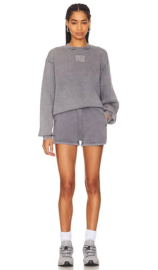 Alexander Wang Essential Crew Sweatshirt In Grey
