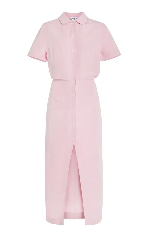 chinese dress ladies Women's Long Sleeve Linen Button Down Midi Dress main image 1