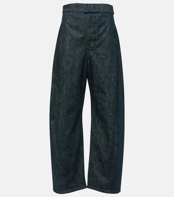 LEMAIRE High-rise Barrel-leg Jeans In Denim Indigo