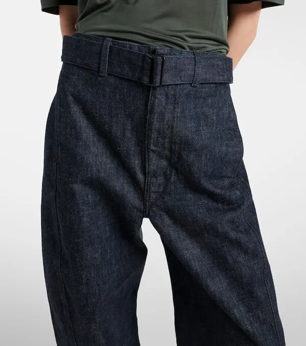 LEMAIRE High-rise Barrel-leg Jeans In Denim Indigo
