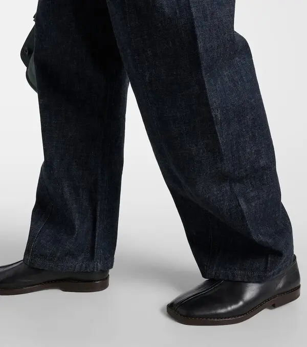LEMAIRE High-rise Barrel-leg Jeans In Denim Indigo