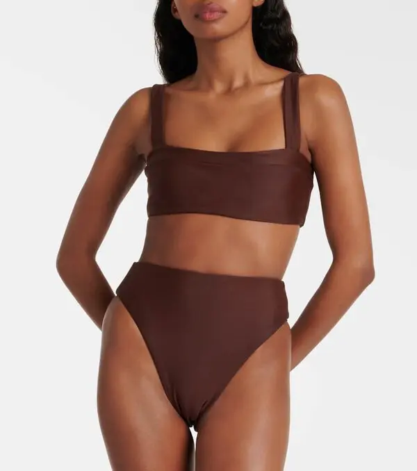 Jade Swim Incline High-rise Bikini Bottoms - Brown