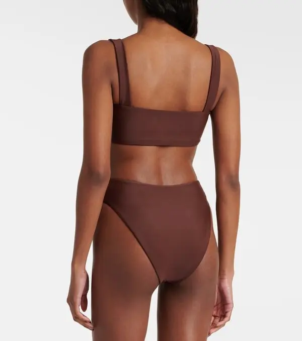 Jade Swim Incline High-rise Bikini Bottoms - Brown