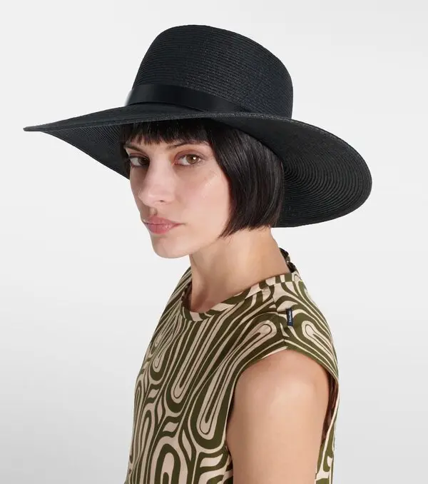 NWT MAX MARA BLACK MAROCCO LEATHER TRIM HAT Sz 58 Max Mara Hats − Sale: up to −72% | Stylight main image 2