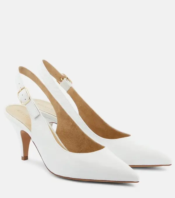 Khaite River Leather Slingback Pumps - White