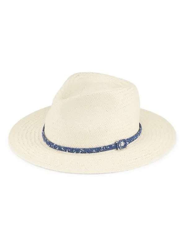 Rag & Bone Packable Straw Fedora In Natural Midtweed - 50  display picture 3