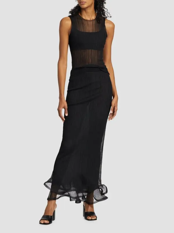 Simkhai Kelso Rib-knit Trumpet Hem Maxi Skirt - Black