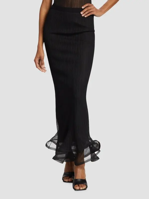 Simkhai Kelso Rib-knit Trumpet Hem Maxi Skirt - Black