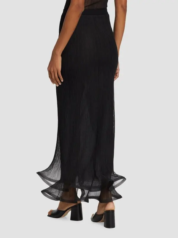 Simkhai Kelso Rib-knit Trumpet Hem Maxi Skirt - Black