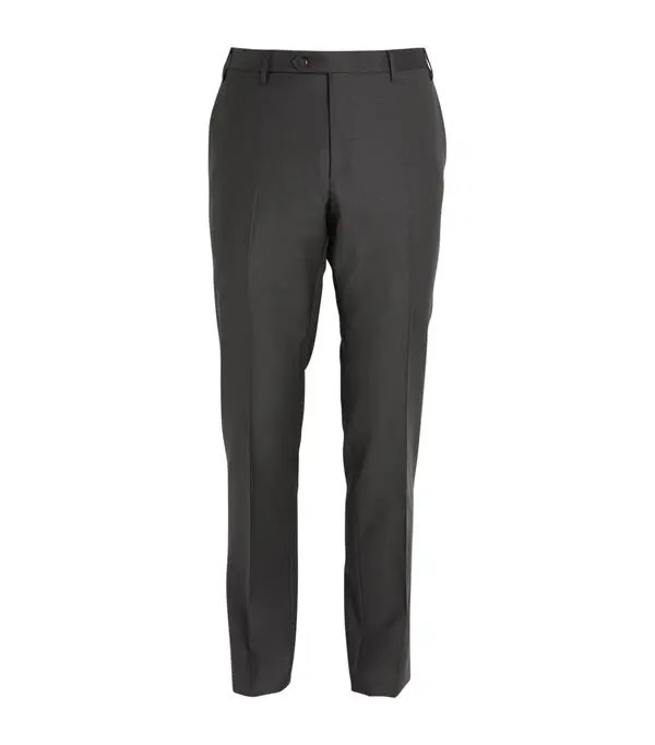 Corneliani Virgin Wool Slim Tailored Trousers - Grey