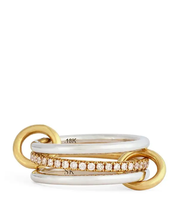 SPINELLI KILCOLLIN Mixed And Diamond Sonny 3-band Ring - Gold