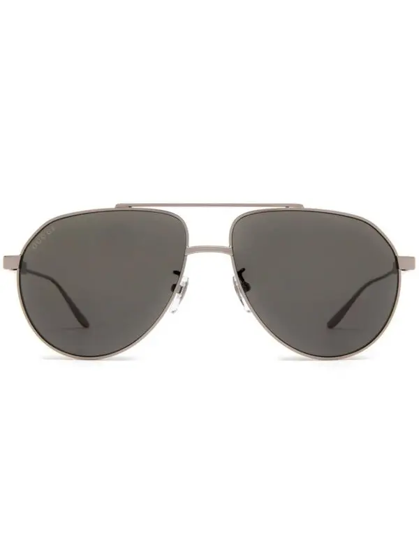 Gucci Interlocking G Pilot-frame Sunglasses - Silver