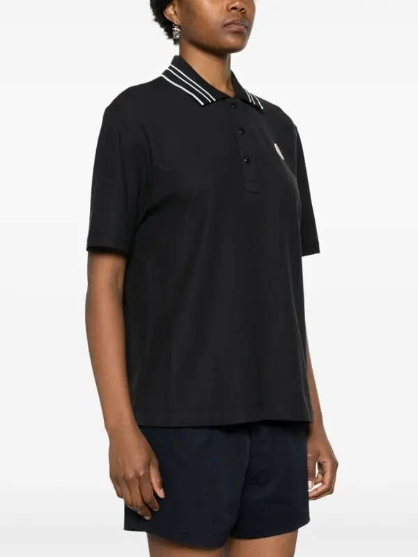 Moncler Logo-patch Cotton Polo Shirt - Black