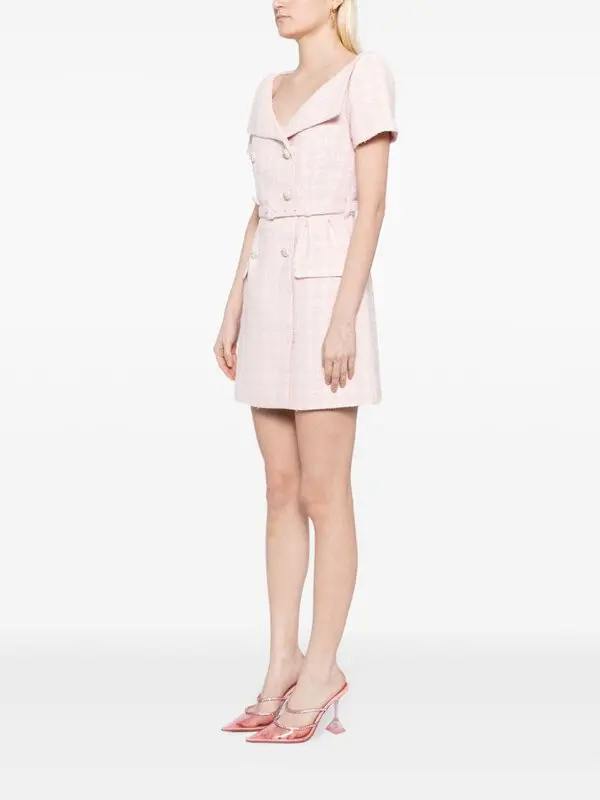 SELF-PORTRAIT Checked Bouclé Minidress