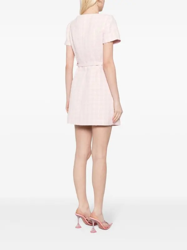 SELF-PORTRAIT Checked Bouclé Minidress