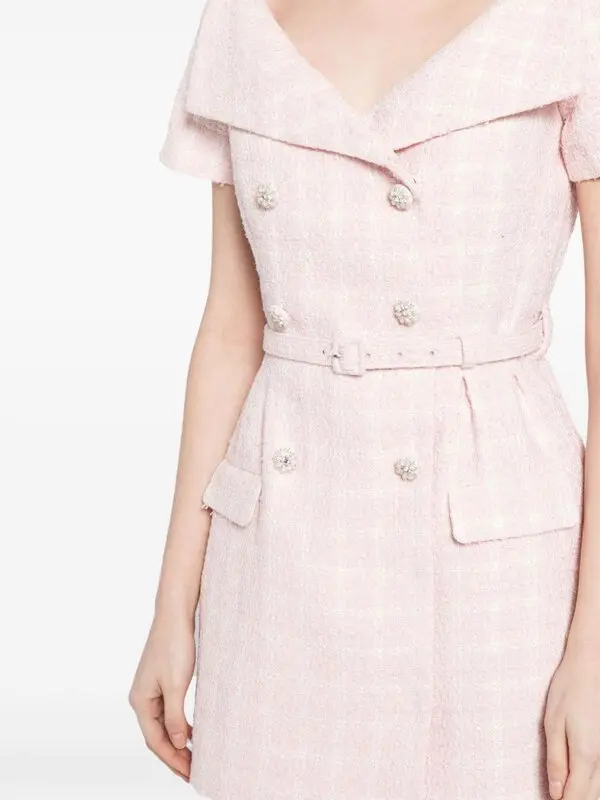 SELF-PORTRAIT Checked Bouclé Minidress