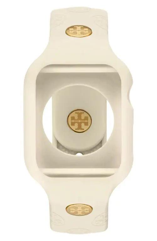 Tory Burch The T Monogram Silicone Apple Watch® Band - Ivory