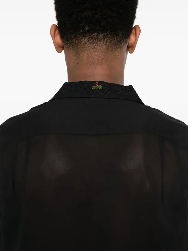 BODE Beaded Framboise Semi-sheer Shirt