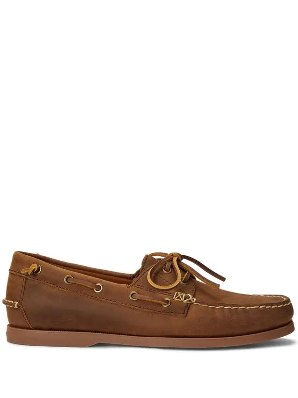 Polo Ralph Lauren Merton Leather Boat Shoes - Brown