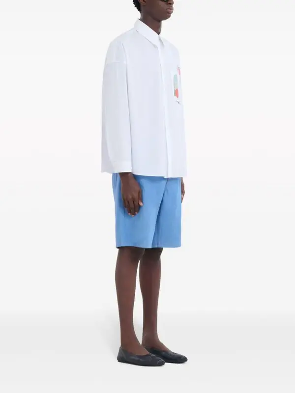 Marni Floral-appliqué Cotton Shirt