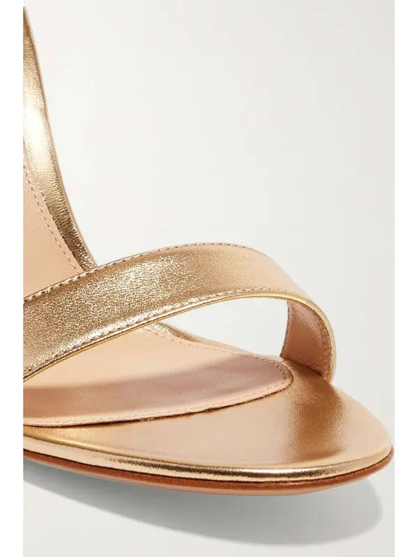 GIANVITO ROSSI Portofino 85 Metallic Leather Sandals - Gold
