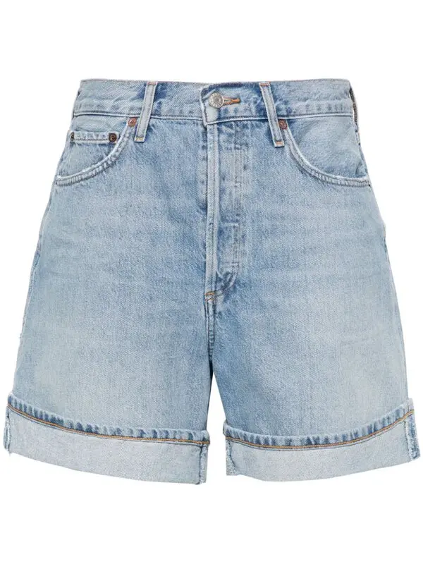 AGOLDE Dame High-waisted Denim Shorts - Blue