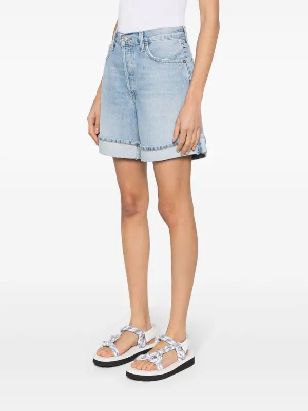 AGOLDE Dame High-waisted Denim Shorts - Blue