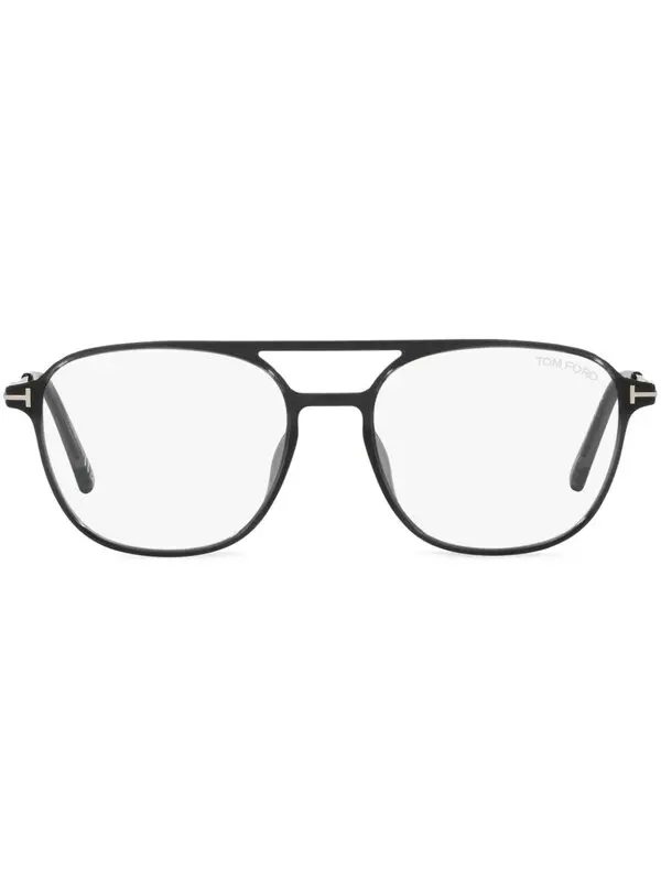 TOM FORD Logo-plaque Pilot-frame Glasses - Grey