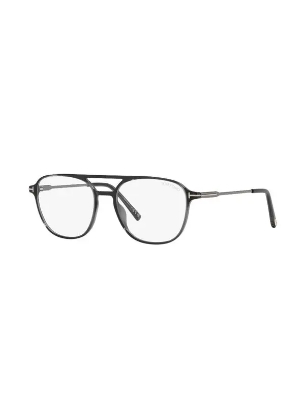TOM FORD Logo-plaque Pilot-frame Glasses - Grey