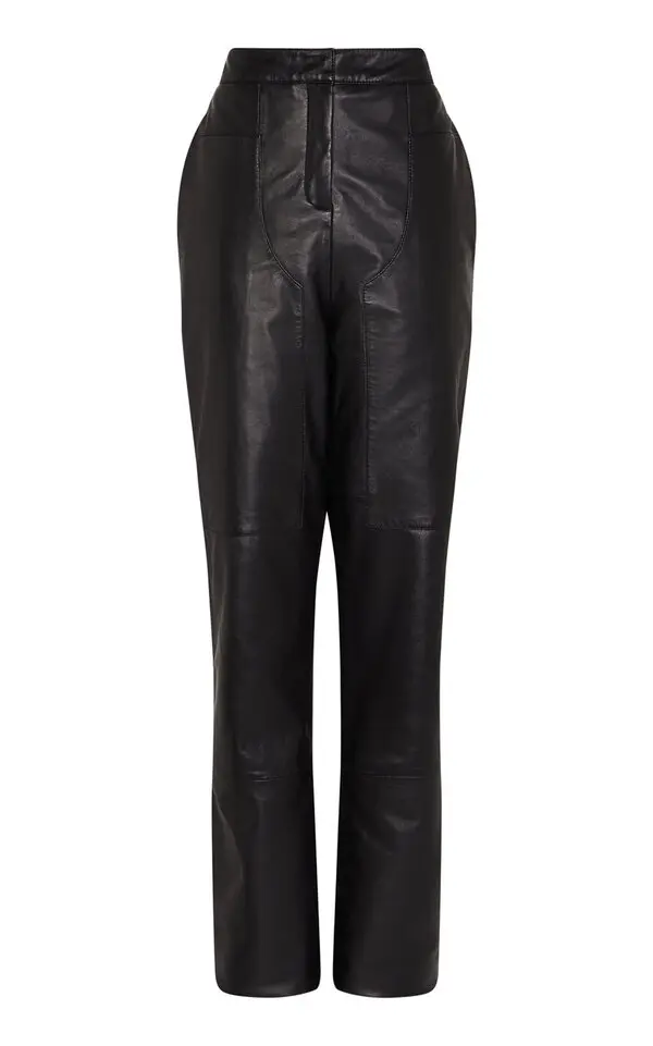 Paris Georgia Tia Straight-leg Leather Pants S Only
