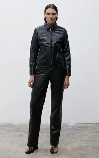 Paris Georgia Tia Straight-leg Leather Pants S Only
