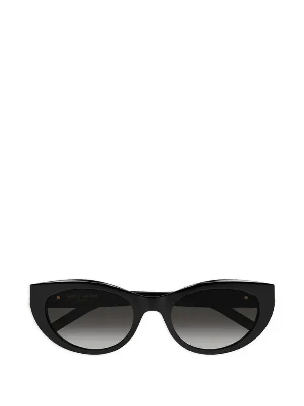 Saint Laurent Logo-plaque Round-frame Sunglasses - Black
