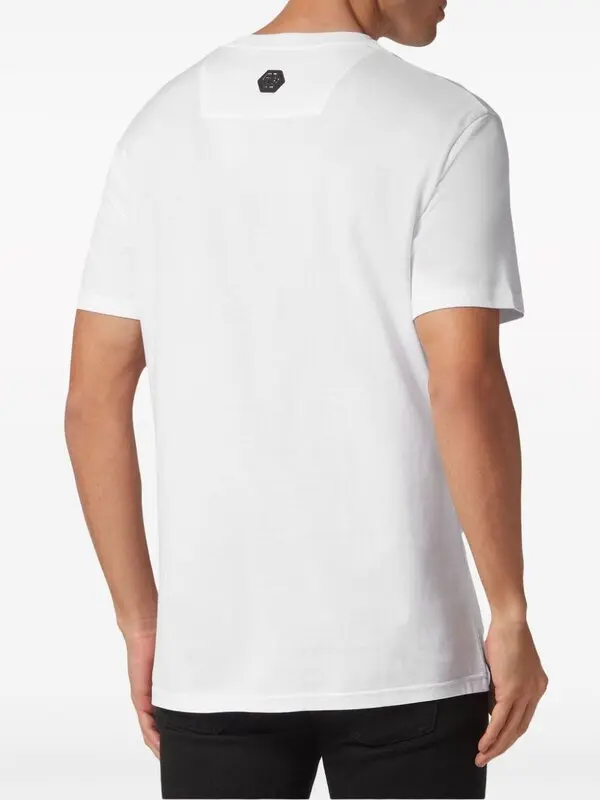 Philipp Plein Dripping Skull Cotton T-shirt - White