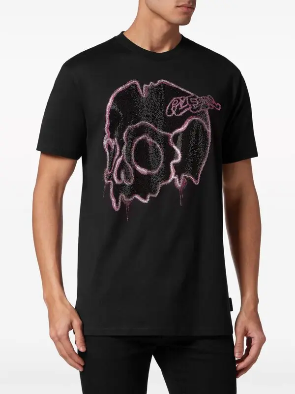 Philipp Plein Dripping Skull Cotton T-shirt - Black