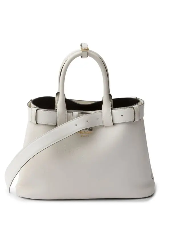 Prada Small Buckle Tote - White