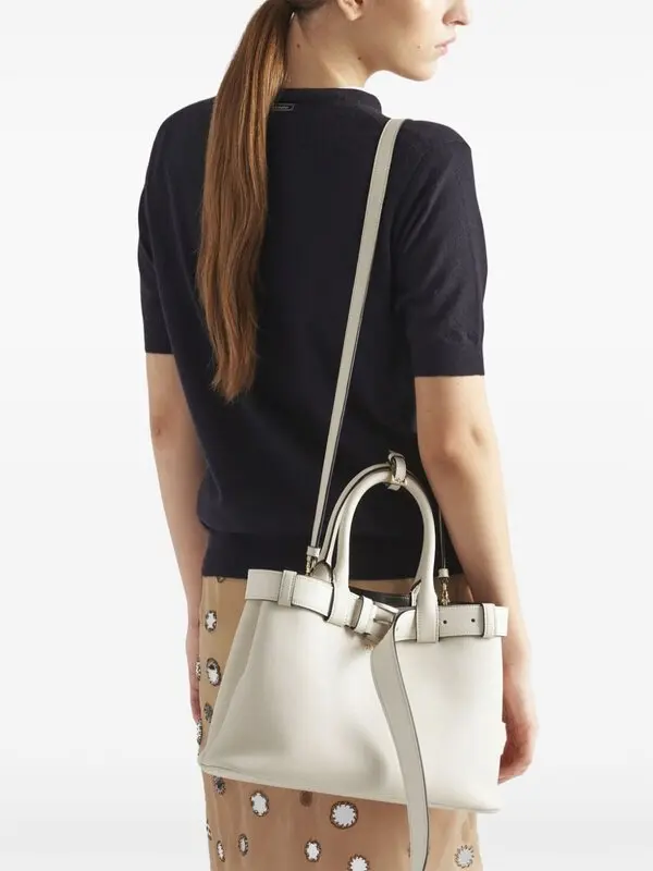 Prada Small Buckle Tote - White