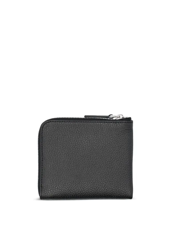Marni Leather Zip-around Wallet With Mending-embroidery - Black
