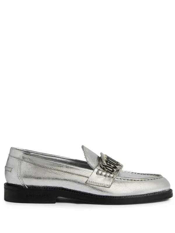 Dsquared2 Metallic Leather Loafers - Silver