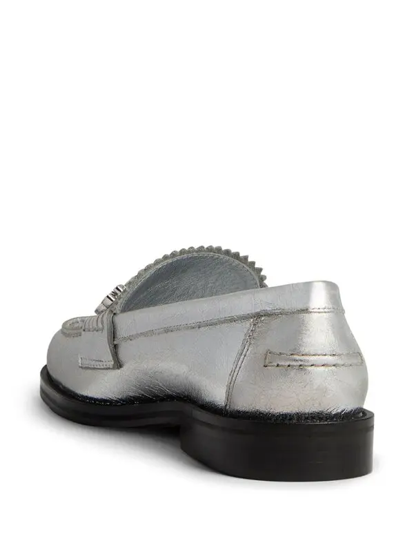 Dsquared2 Metallic Leather Loafers - Silver