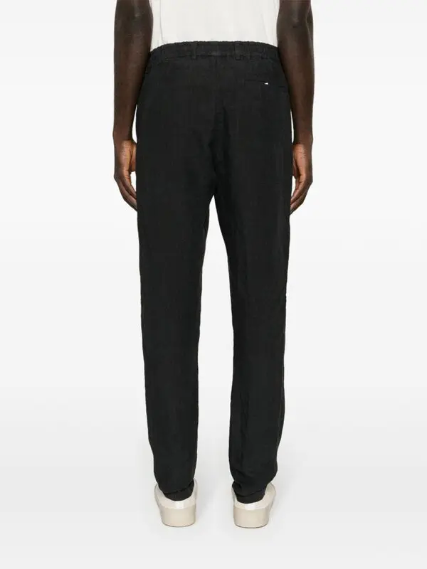 Emporio Armani Mid-rise Tapered Linen Trousers