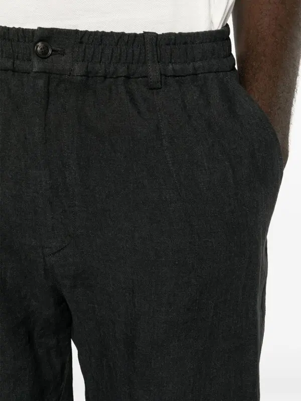 Emporio Armani Mid-rise Tapered Linen Trousers