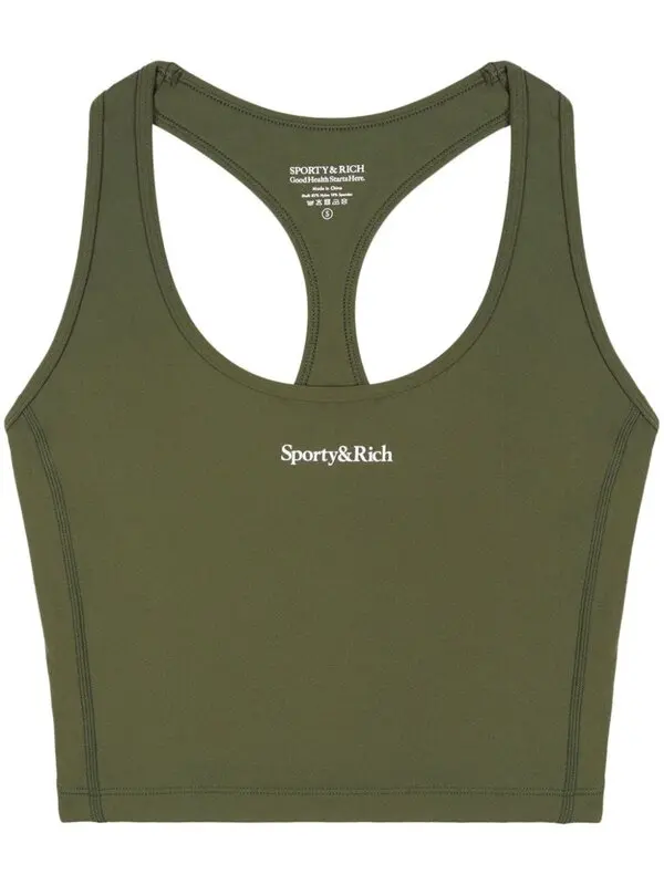 SPORTY & RICH Serif Logo Sports Tank Top - Green