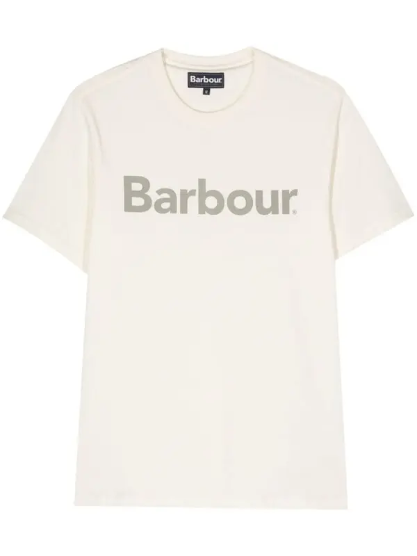 Barbour Logo-print Cotton T-shirt - Neutrals