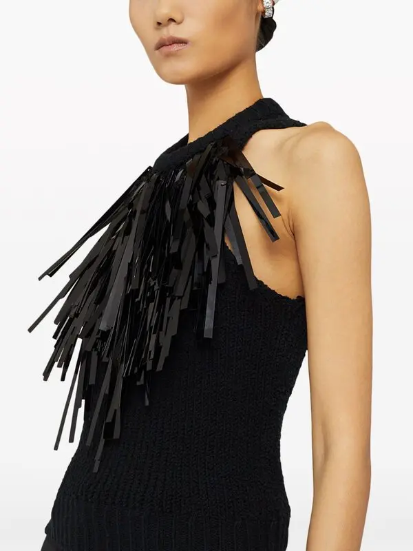 JIL SANDER Fringe-trim Knitted Top