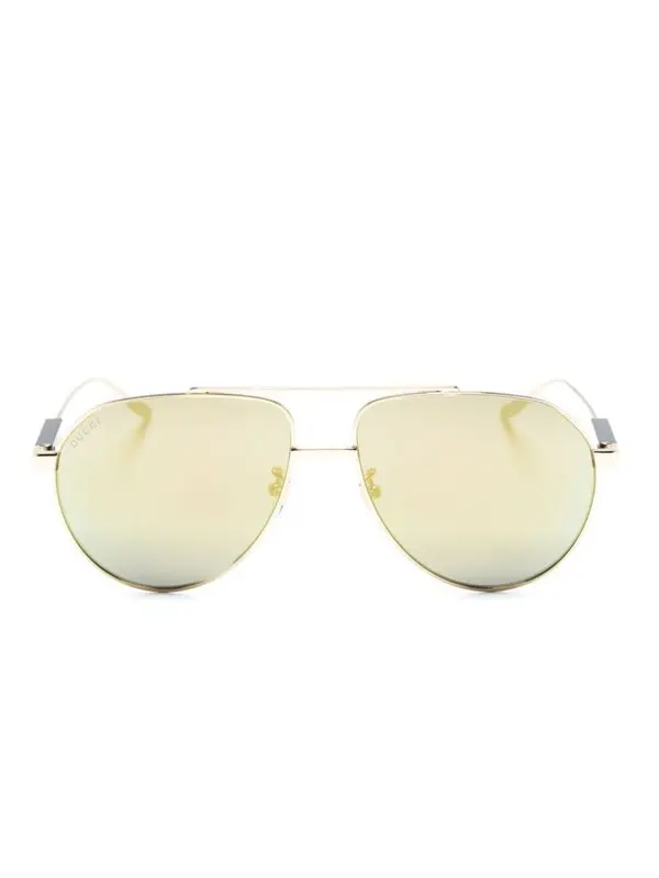 Gucci Interlocking G Pilot Sunglasses - Gold