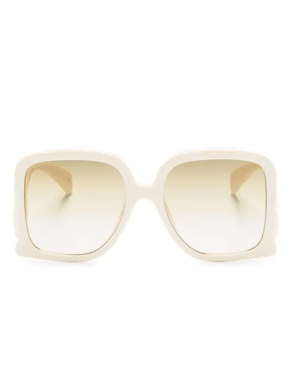 Gucci Interlocking-g Oversize-frame Sunglasses - White